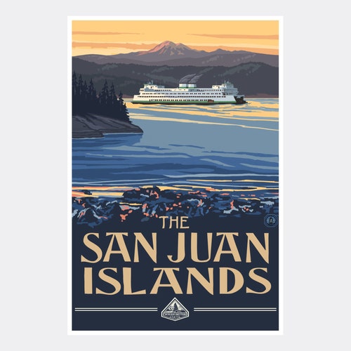 San Juan Islands Poster: Vintage National Monument Travel - Etsy