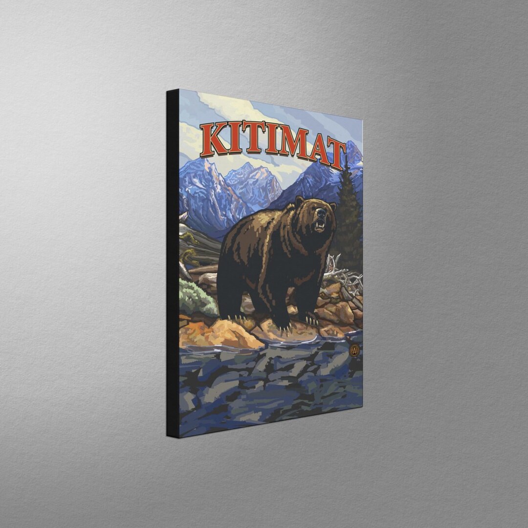 Kitimat British Columbia Grizzly Bear Art: Canvas, Pillow, Blanket - Etsy