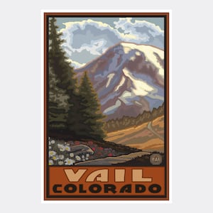 Vail Colorado Springtime Mountains Giclee Art Print Poster From Travel ...