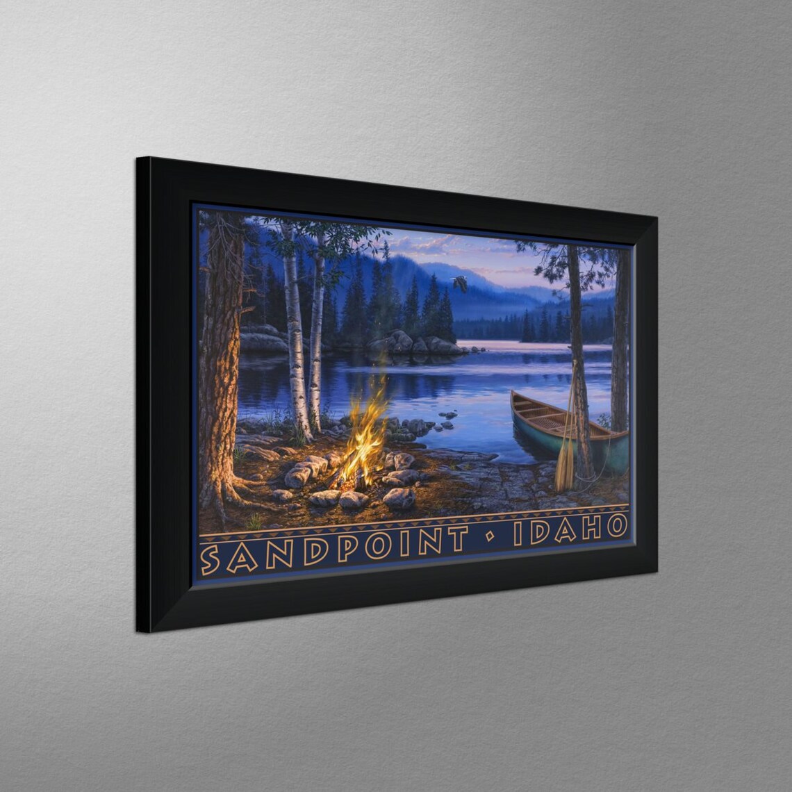 Sandpoint Idaho Lake at Sunset Giclee Art Print Poster From - Etsy