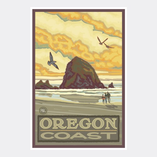 Oregon Giclee Art Print Poster From Travel Artwork by Artist - Etsy