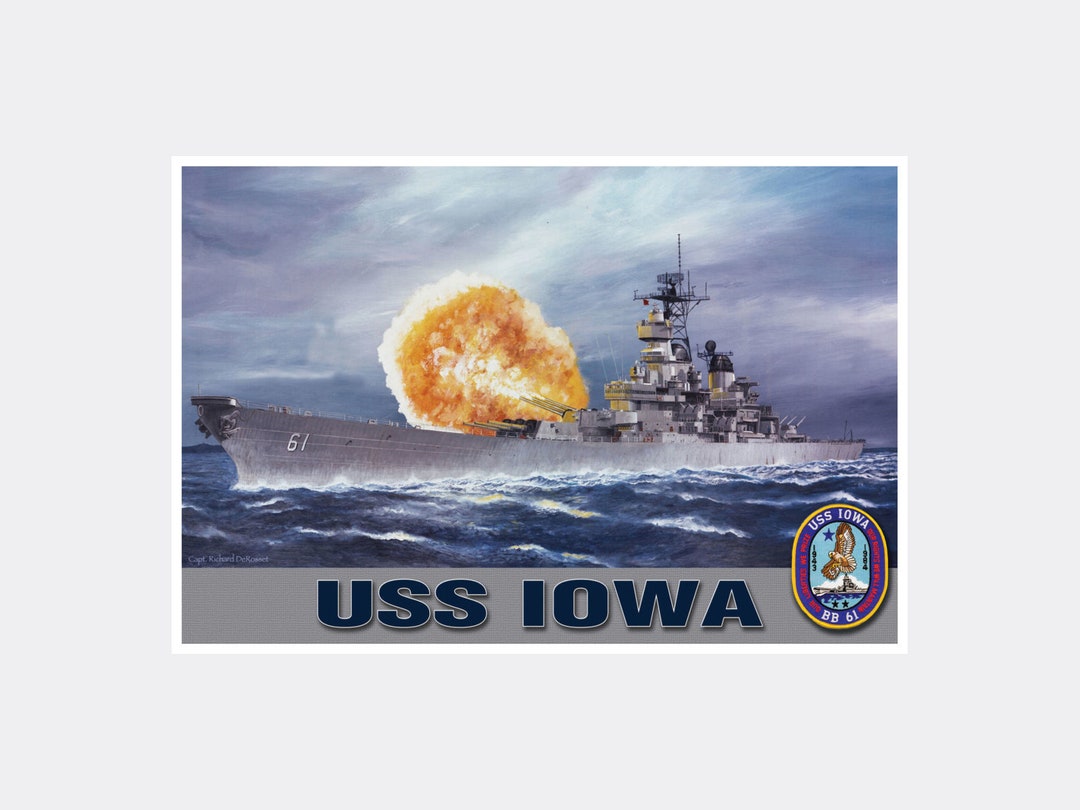 USS Iowa Broadside Giclee Art Print Poster de la escena marítima ...