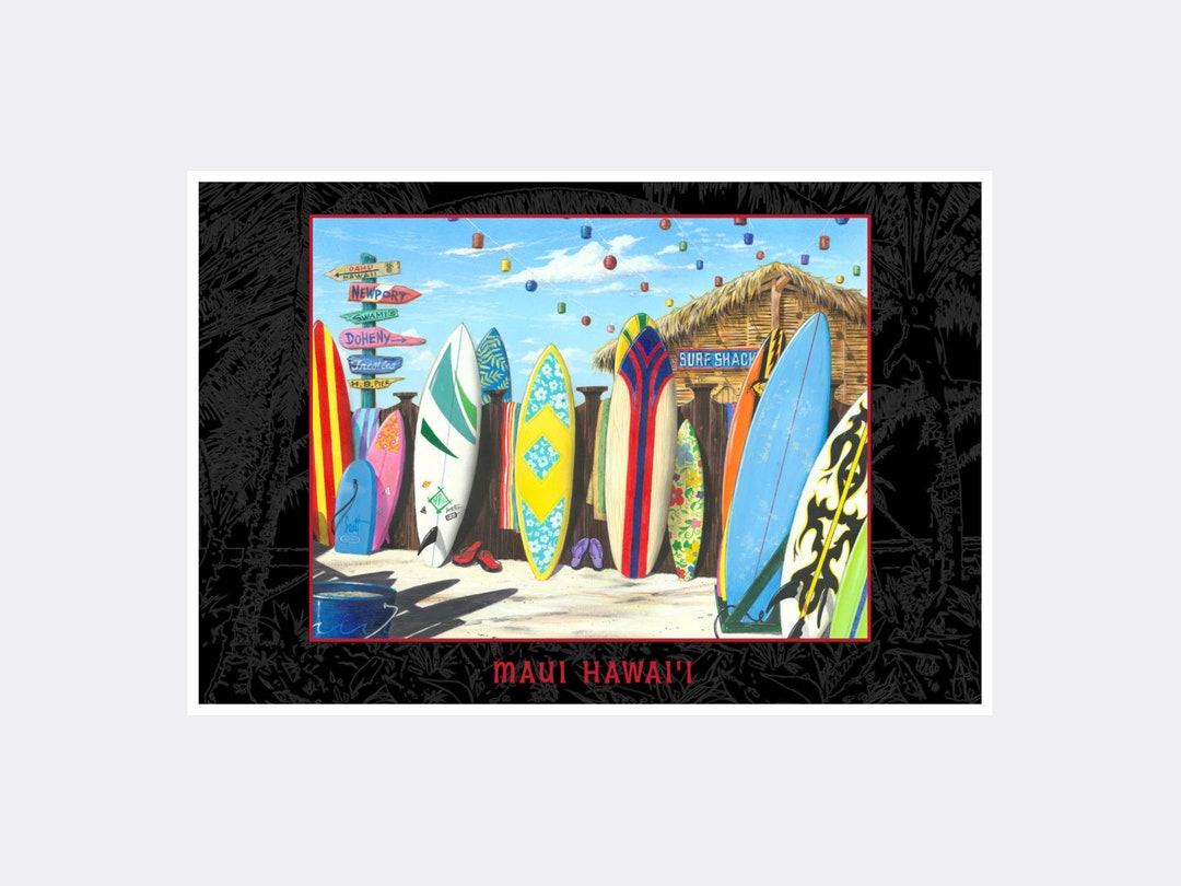 Maui Surf Shack Giclee Art Print Poster From Painting by Artist Scott ...