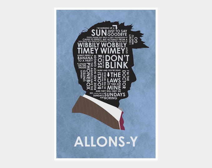 The Doctor. David Tennant. Allonsy. Giclee Art Print Poster by Artist ...