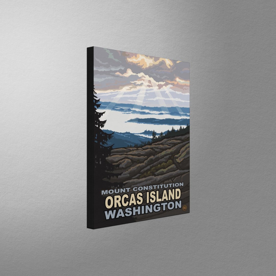 Mount Constitution Orcas Island Art: Washington Travel Poster, Canvas ...