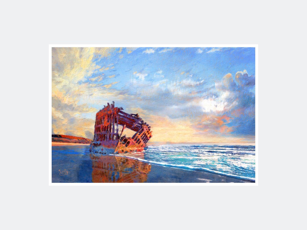 Wreck of the Peter Iredale (astoria, Oregon) Giclee Art Print Poster ...