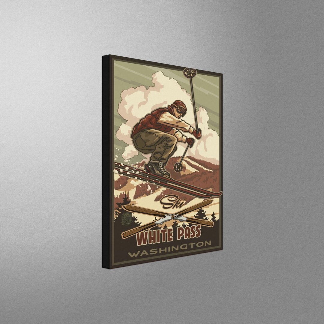 White Pass Skiing Art: Washington Travel Poster, Canvas Print - Etsy