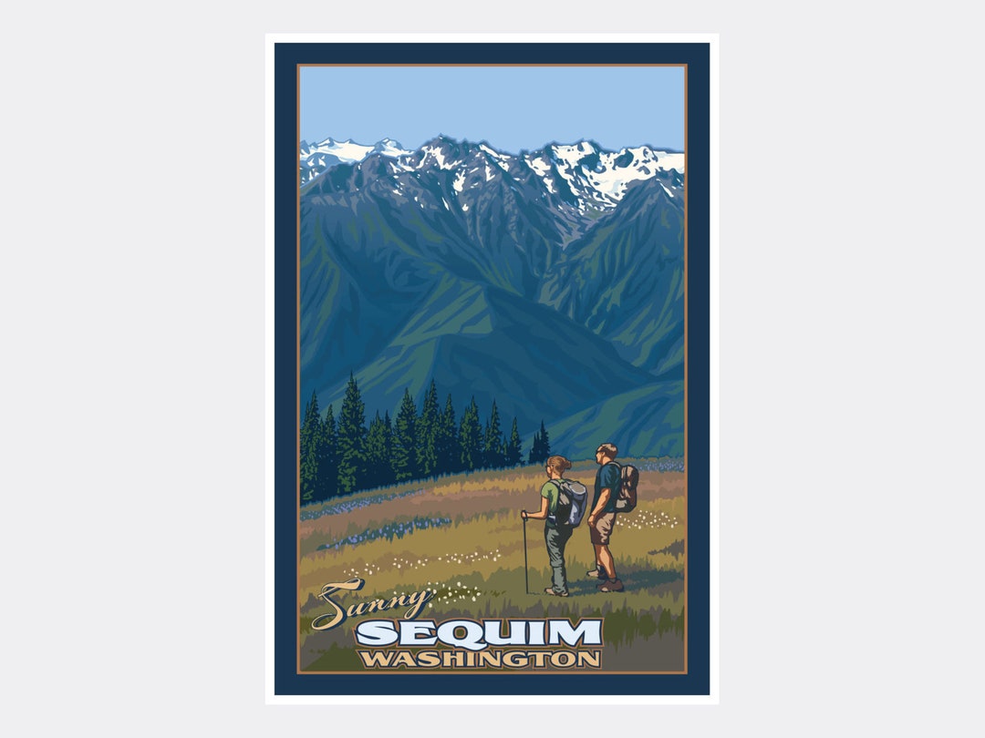 Sunny Sequim Washington Giclee Art Print Poster From Travel Artwork by ...