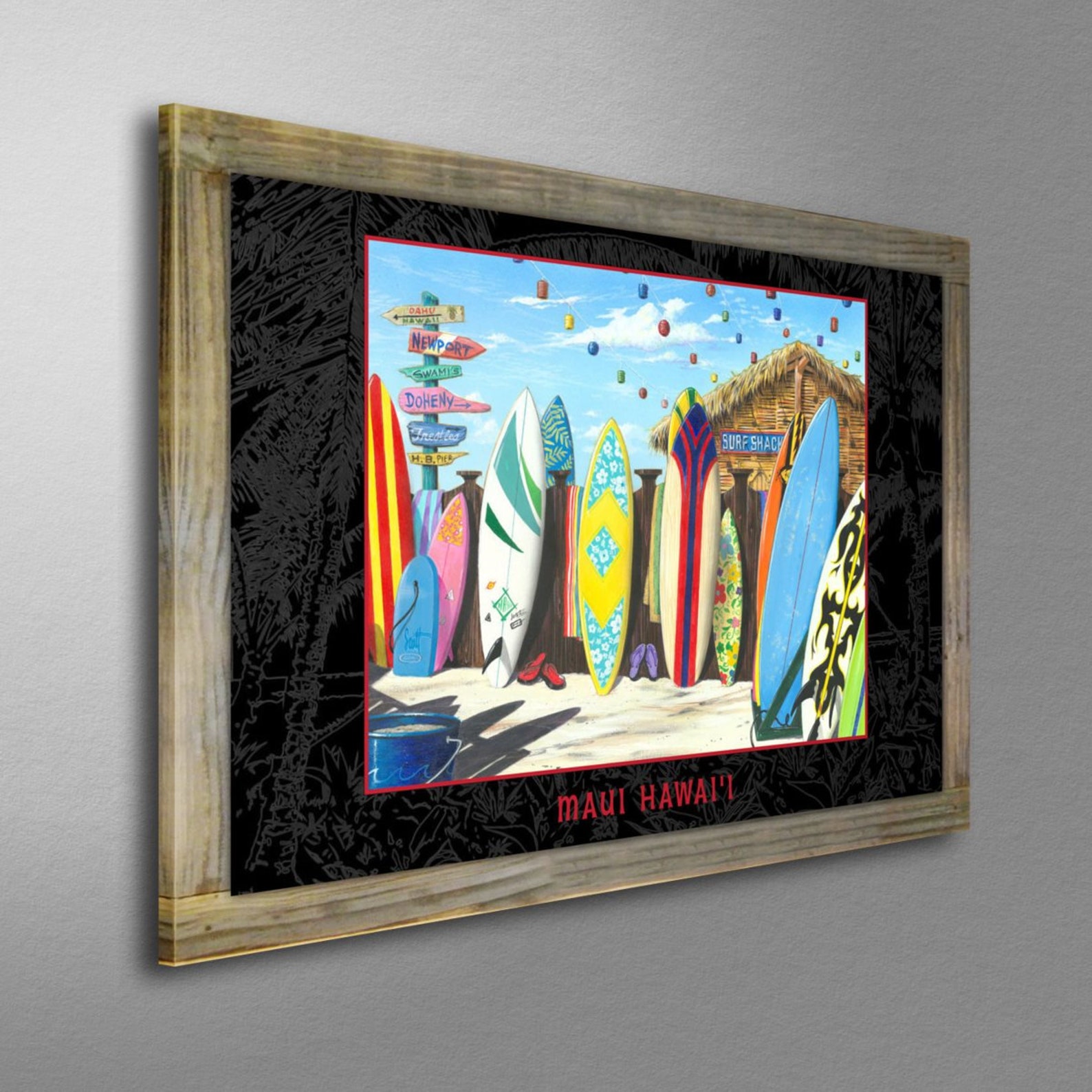 Maui Surf Shack Giclee Art Print Poster From Painting by Artist Scott ...