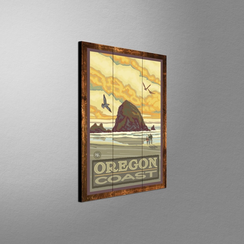 Haystack Rock Oregon Coast Giclee Art Print Poster from | Etsy