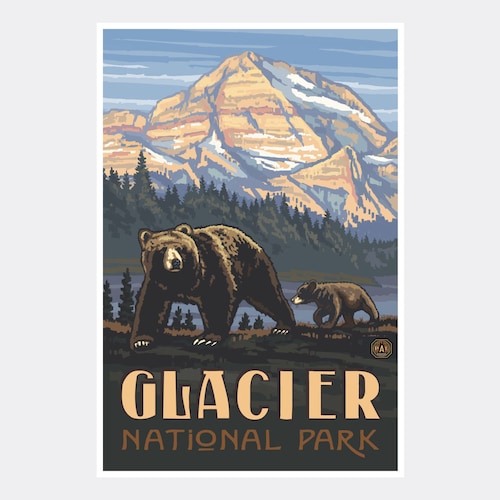 Vintage Glacier National Park Travel Poster Glacier National - Etsy