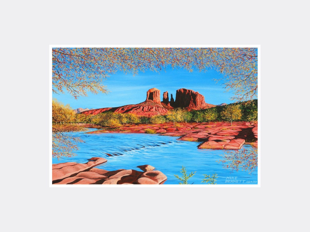 Cathedral Rock - Sedona, Arizona Giclee Art Print Poster From Drawing ...