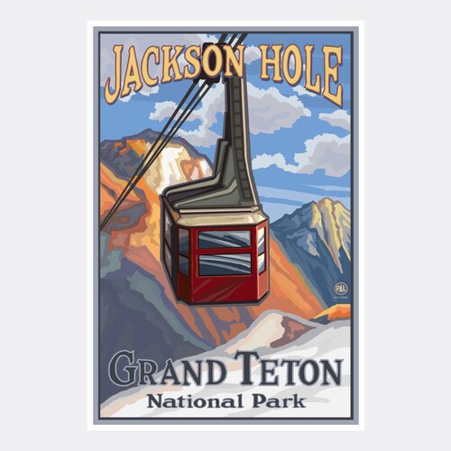 Jackson Hole Tram Giclee Art Print Poster From Travel Artwork | Etsy