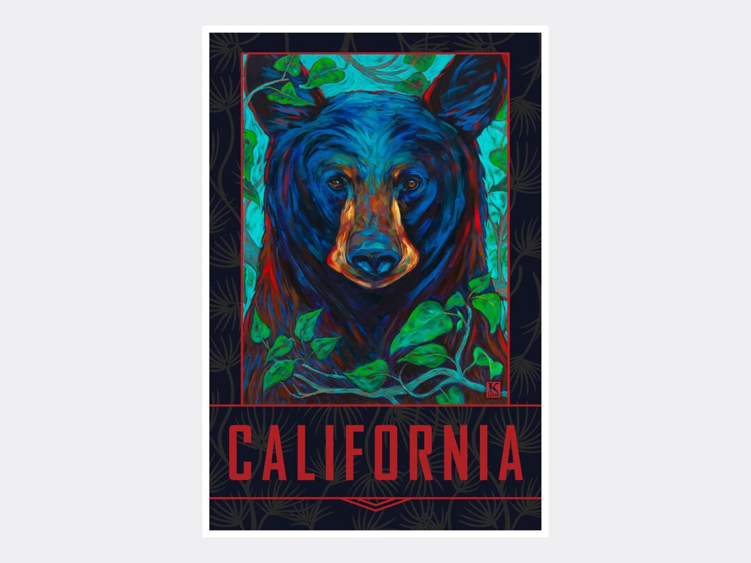 California Black Bear Giclee Art Print Poster From Oil - Etsy