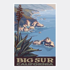Big Sur California Coastline Giclee Art Print Poster From Travel ...