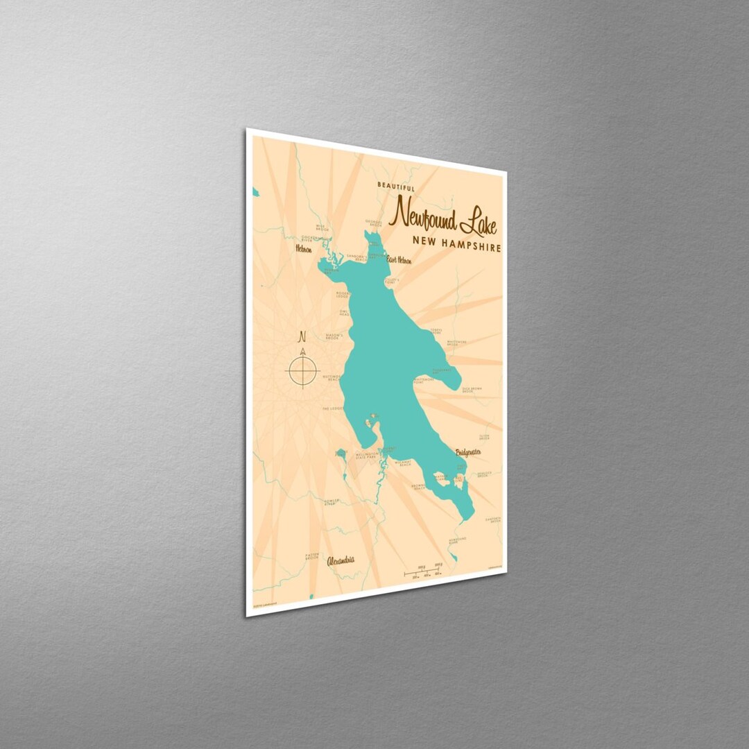 Newfound Lake New Hampshire Map Giclee Art Print Poster From ...