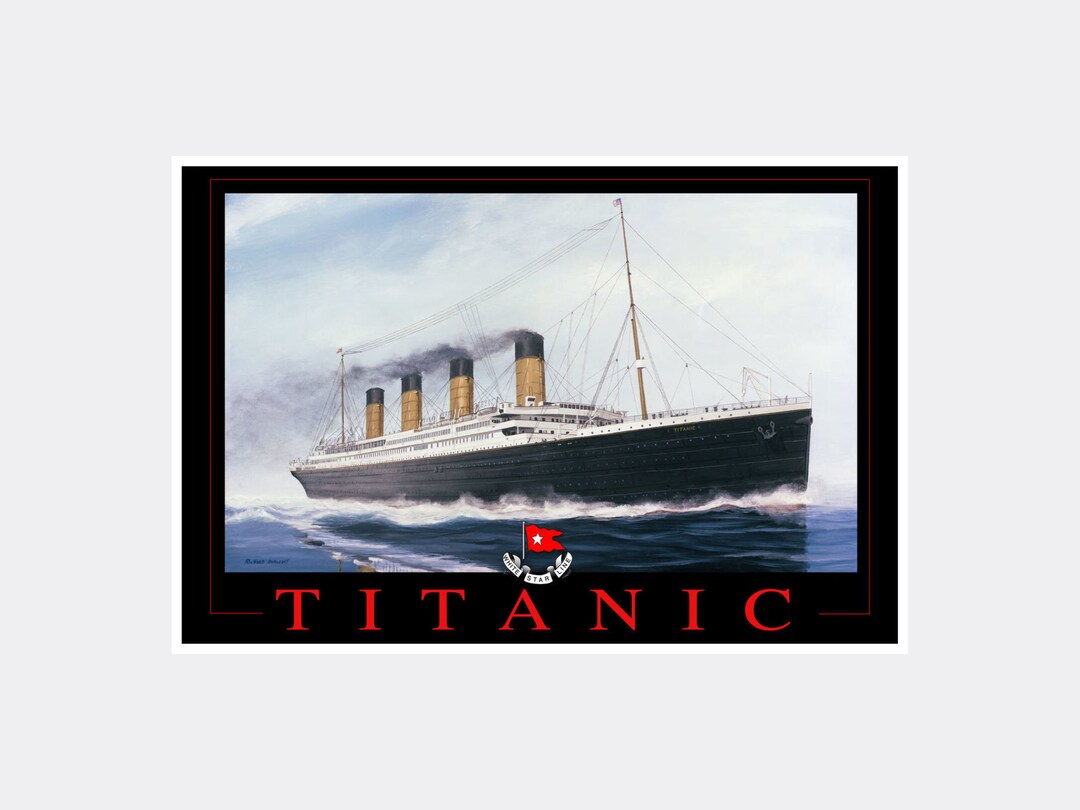 Titanic Red Letters Giclee Art Print Poster From Maritime Scene ...