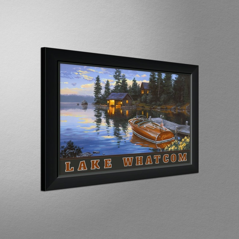 Lake Whatcom Cabin Giclee Art Print Poster From Original | Etsy