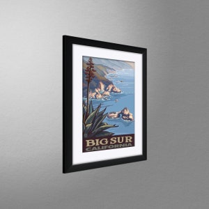 Big Sur California Coastline Giclee Art Print Poster From Travel ...