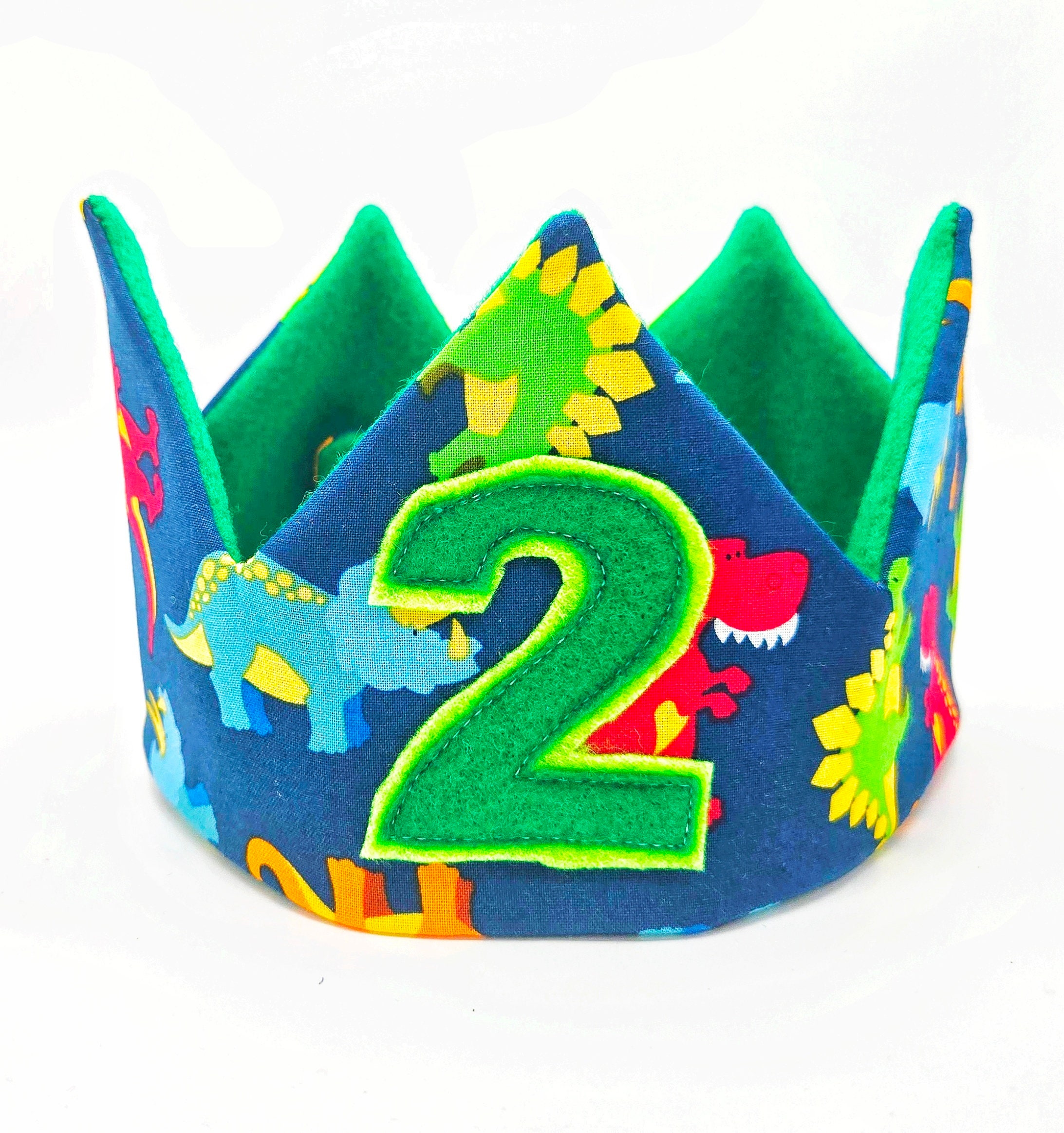 Dinosaur Birthday Crown: Handmade Cotton Dino Hat, Personalized - Etsy