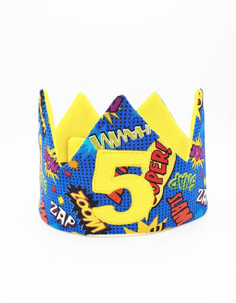 Handmade Superhero Birthday Crown: Personalized Fabric Party Hat - Etsy