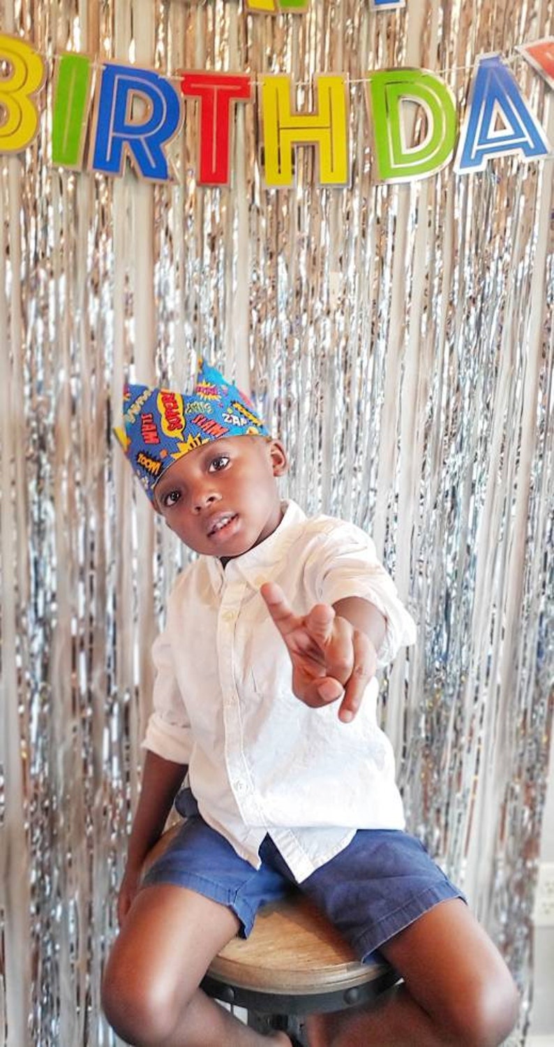 Handmade Superhero Birthday Crown: Personalized Fabric Party Hat - Etsy