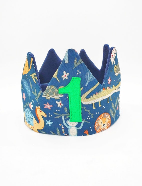 Safari Birthday Crown | Jungle Crown | Animal Crown | Fabric Crown ...