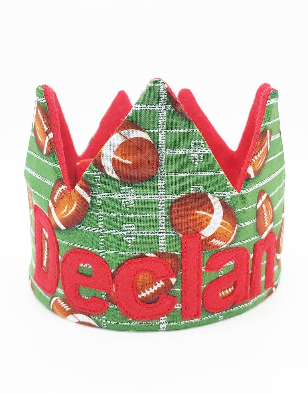 Football Birthday Crown: Personalized Party Hat, Adjustable Kid's Crown ...