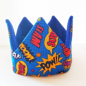 Handmade Superhero Birthday Crown: Personalized Fabric Party Hat - Etsy