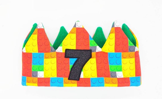 Building Blocks Party Crown | Building Bricks Custom Crown | Name Crown ...
