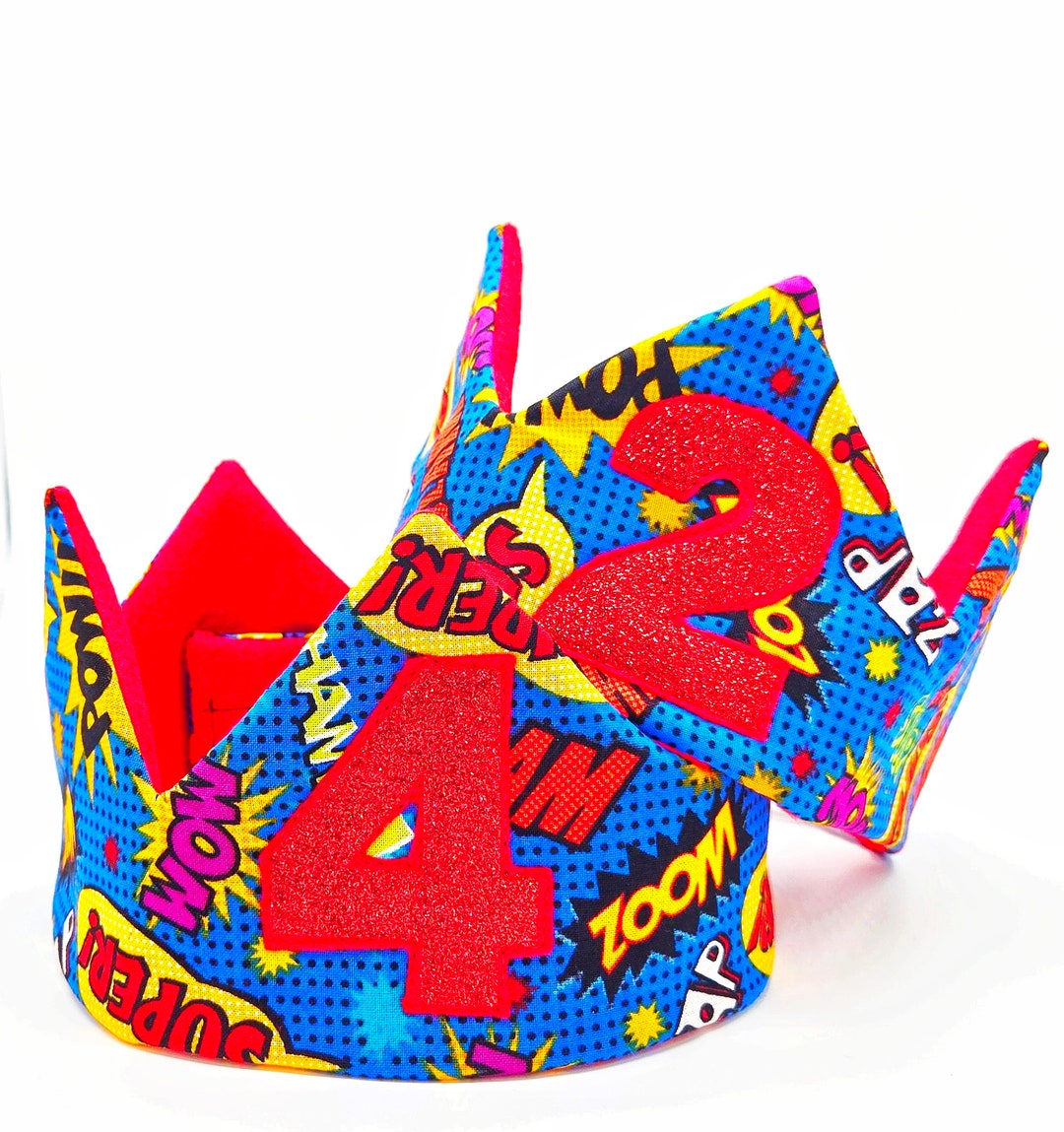 Handmade Superhero Birthday Crown: Personalized Fabric Party Hat - Etsy