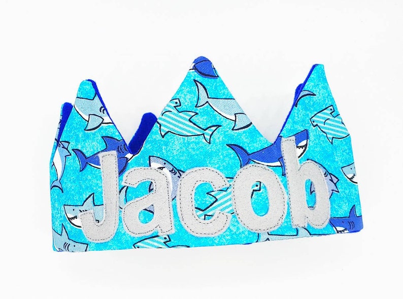 Shark Crown Shark Birthday Personalized Birthday Crown - Etsy