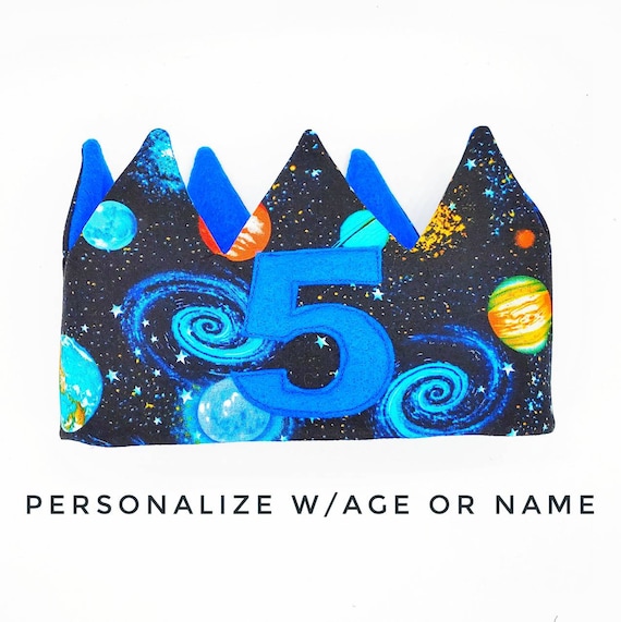 Space Birthday Crown| Name Crown | Personalized Gift | Planet Theme ...