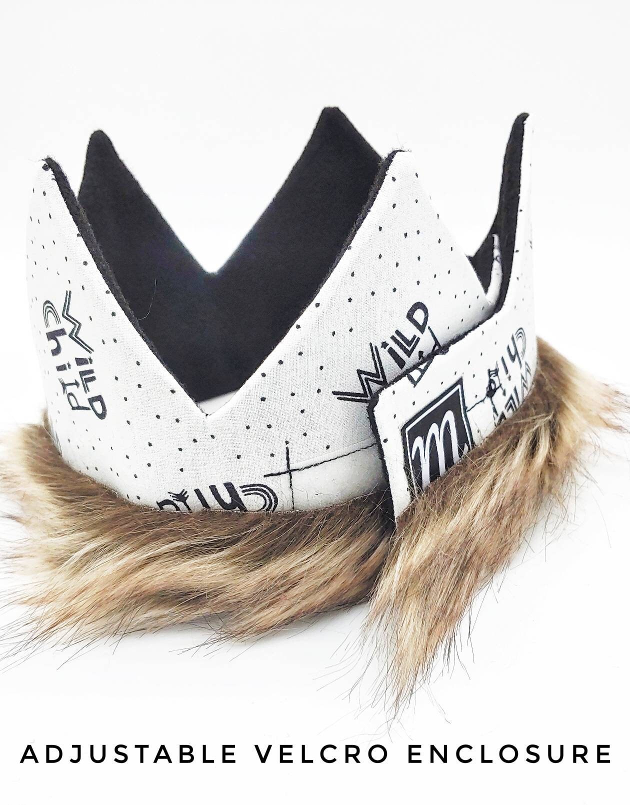 Wild One Birthday Crown: Faux Fur, Reversible Fabric - Etsy