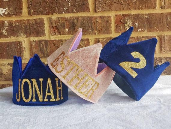 Velvet Birthday Crown | Personalized Gift | Name Crown | Party Hat ...