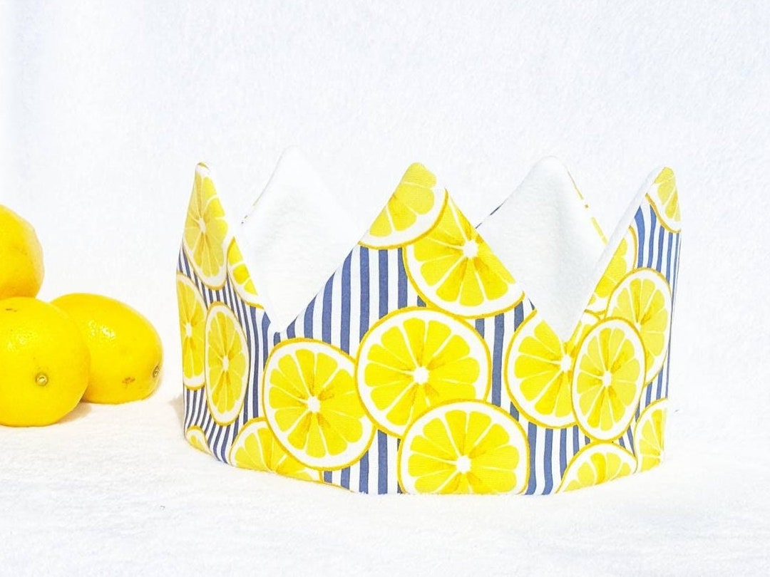 Handmade Lemon Birthday Crown, Reversible Cotton Felt Party Hat - Etsy