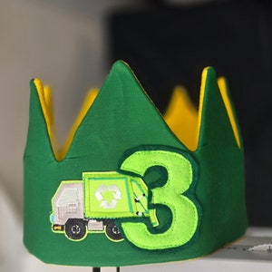 Handmade Trash Truck Birthday Crown: Personalized Fabric Party Hat - Etsy