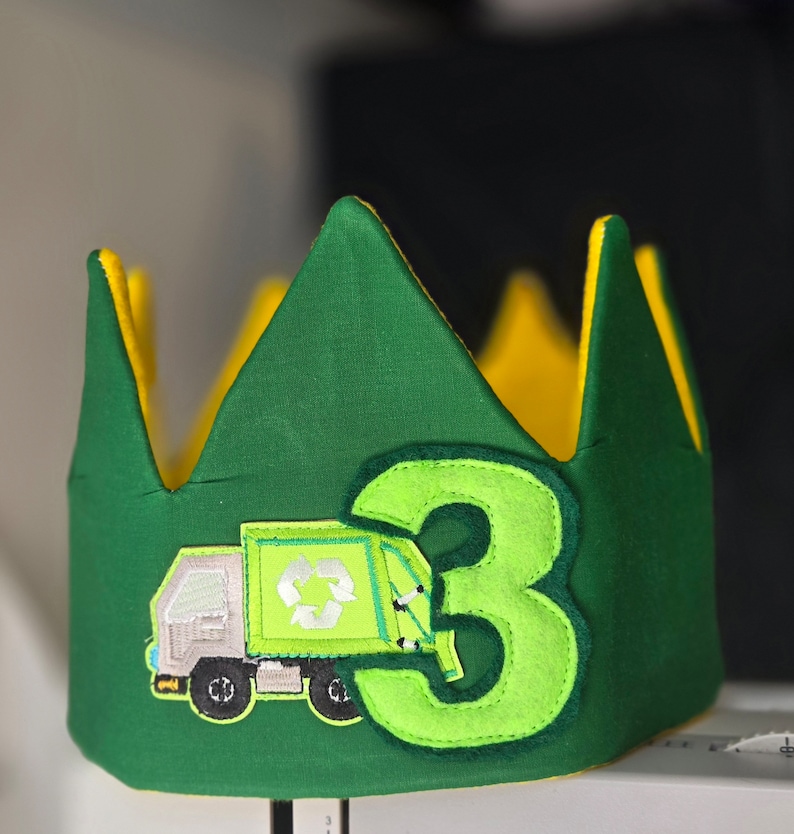 Handmade Trash Truck Birthday Crown: Personalized Fabric Party Hat - Etsy