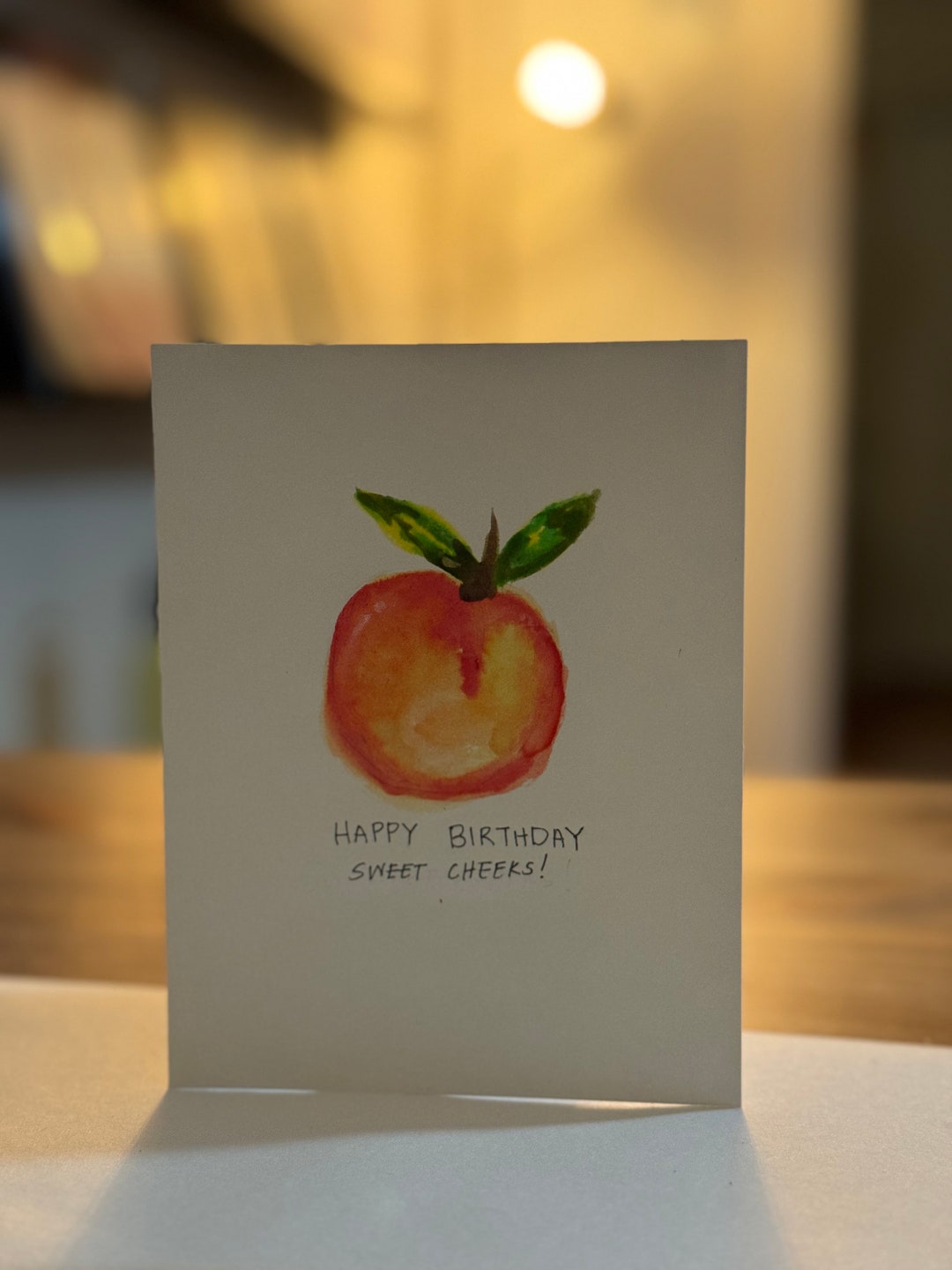Happy Birthday Sweet Cheeks Peach Card - Etsy