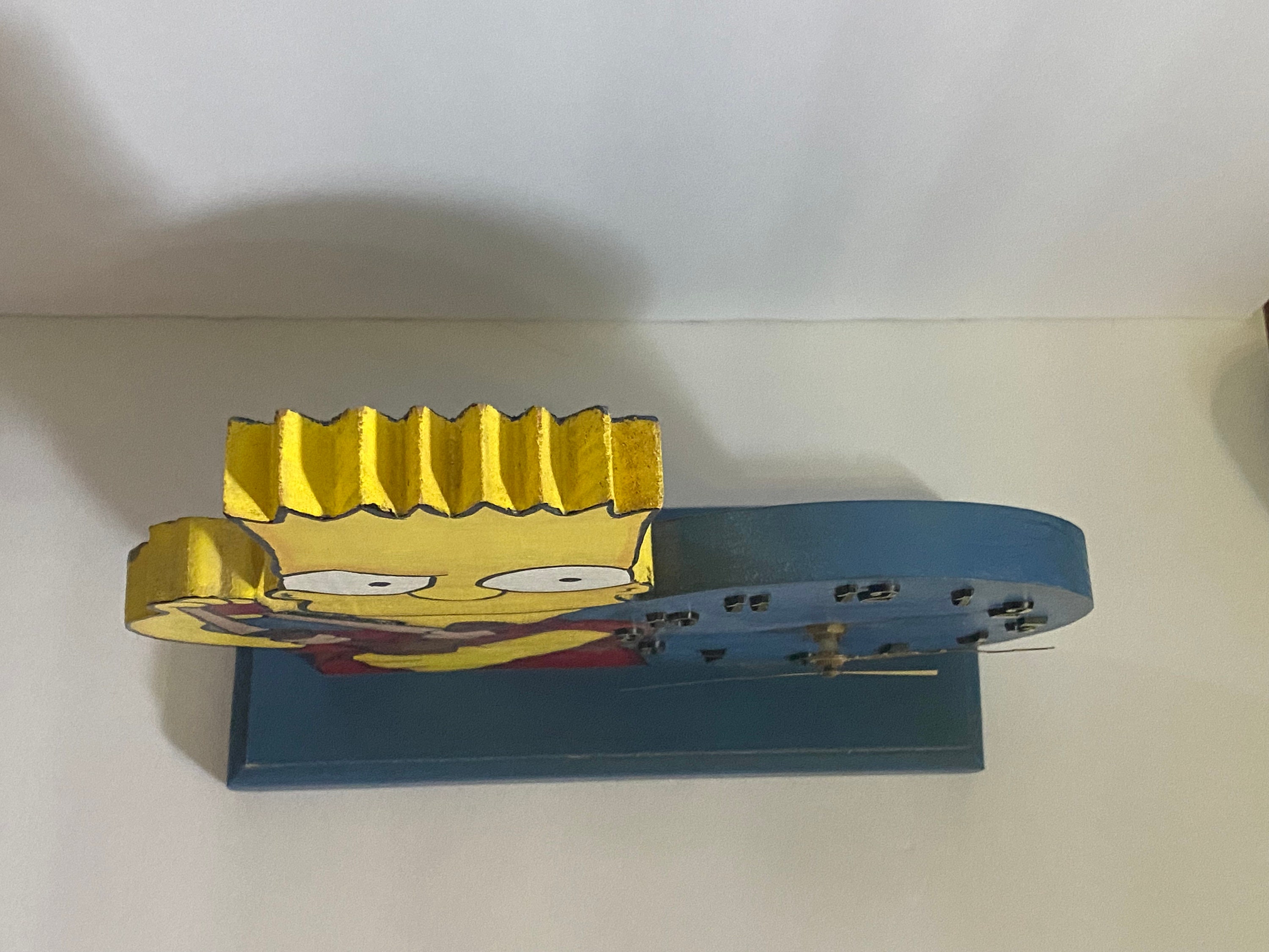 Homemade Bart Simpson Wood Mantle Clock - Etsy