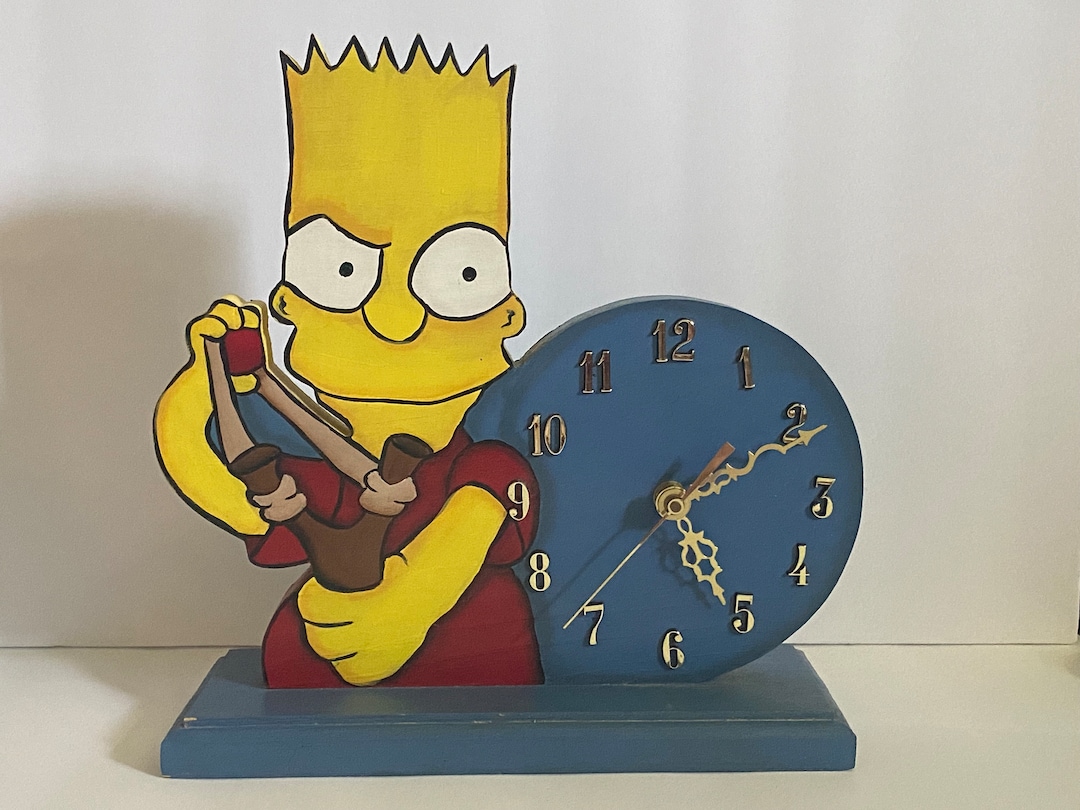 Homemade Bart Simpson Wood Mantle Clock - Etsy