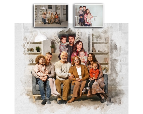 Merge Family Pictures Add People to Group Photo Add Person - Etsy