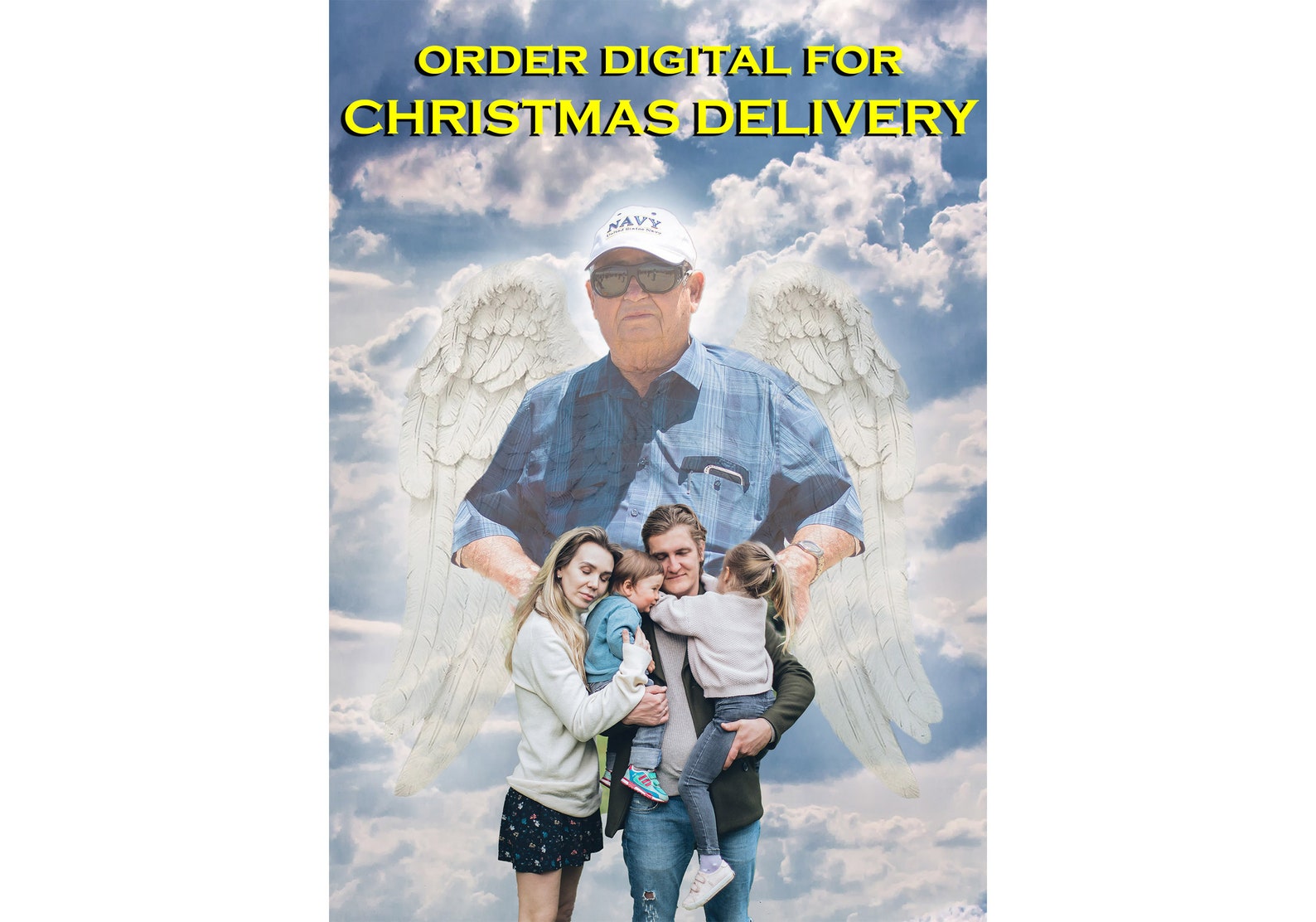 Add Deceased Loved One With Angel Wings Loved One Portrait - Etsy