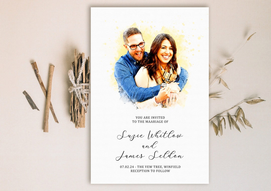 Custom Personalized Wedding Invitation Artwork, Personalised Wedding ...