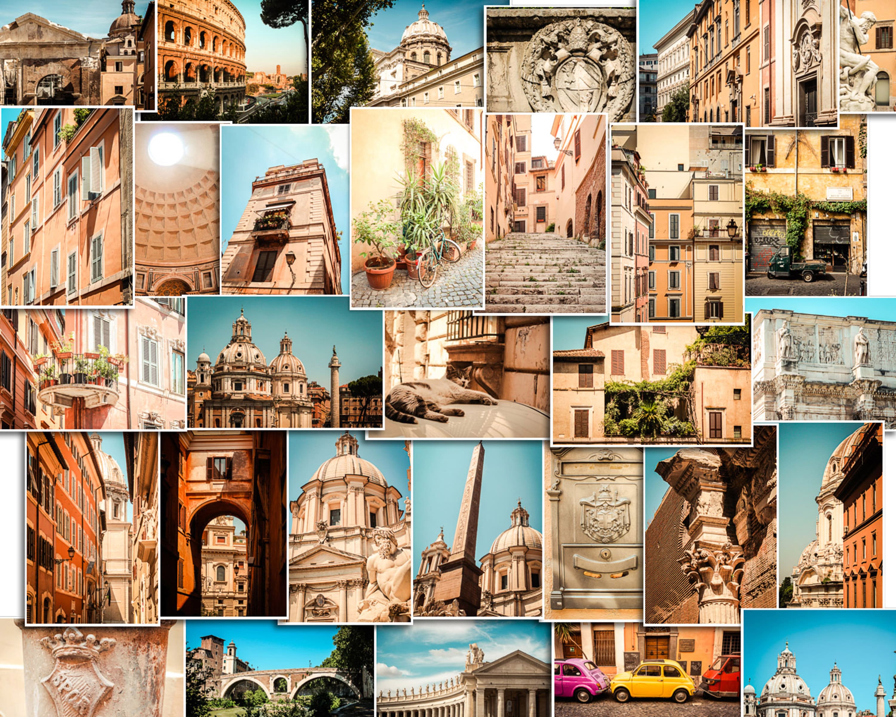 Rome photography Collage print kit set of 50 Rome Wall | Etsy
