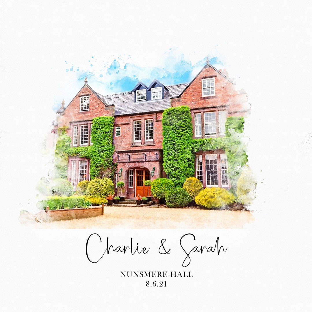 Custom Wedding Venue Picture, Custom Wedding Gift, 1st Wedding ...