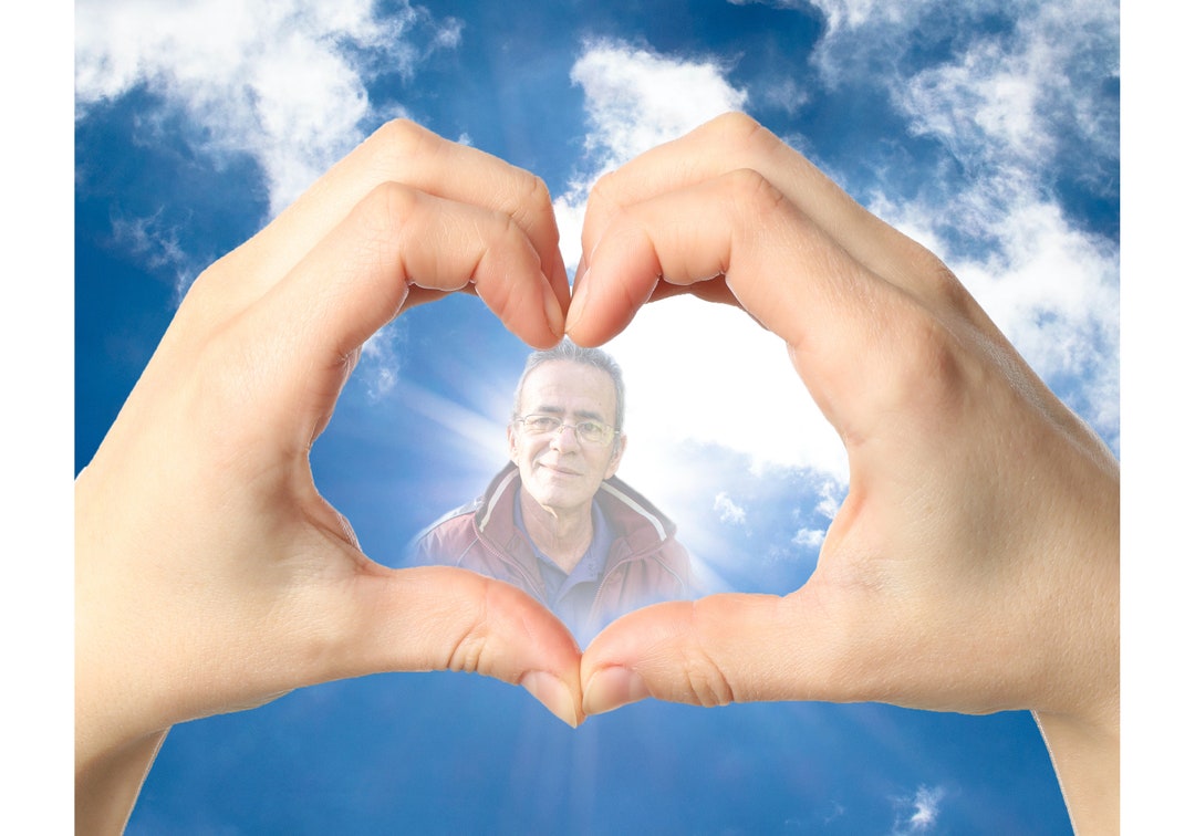Deceased Loved One Portrait in Heart, Picture of Deceased Loved One in ...