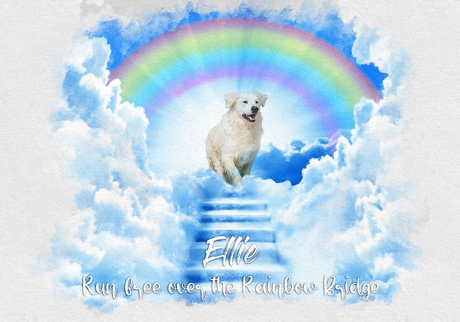 All Dogs Go to Heaven Dog Memorial Picture Gift Rainbow - Etsy