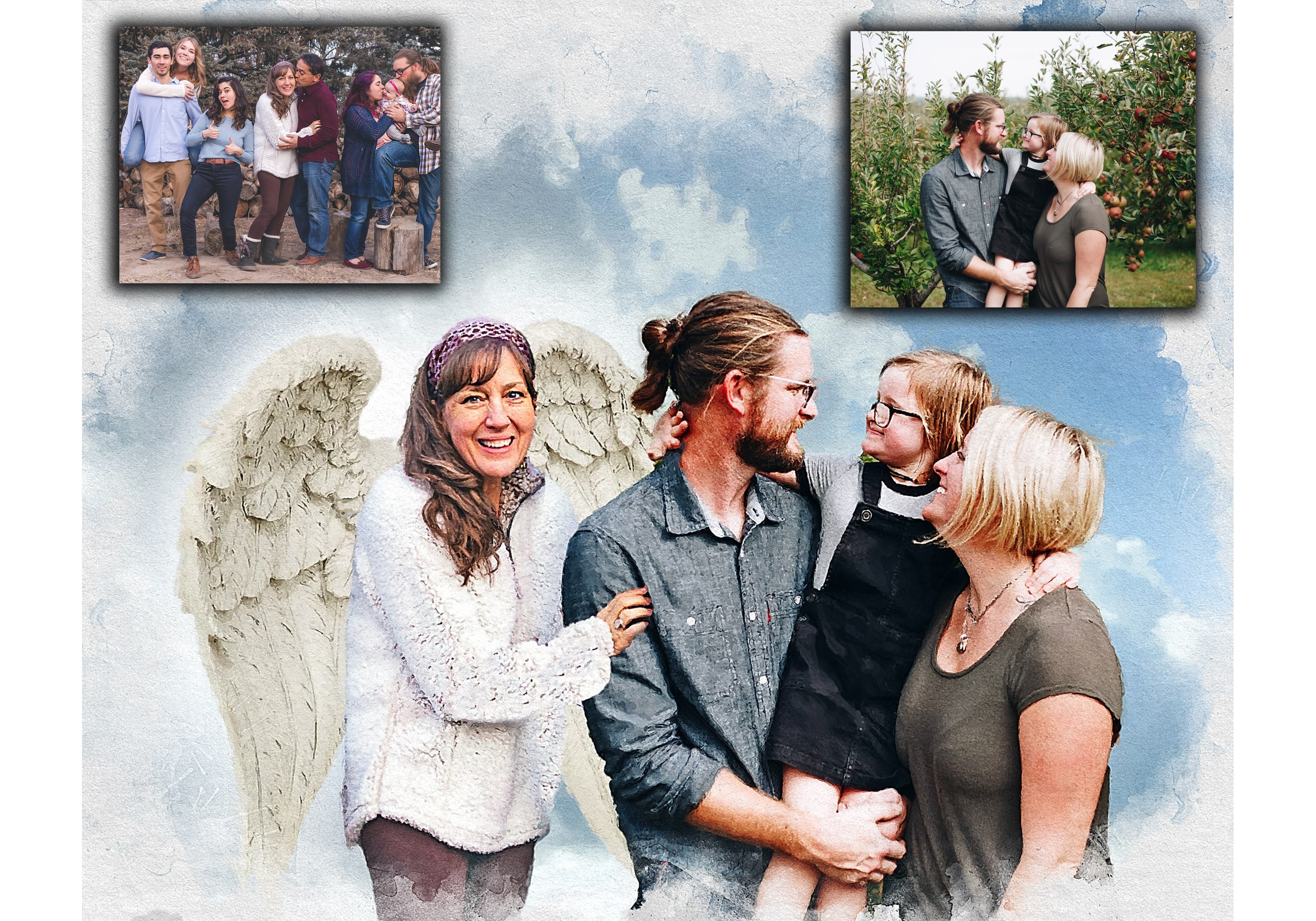 Add Deceased Loved One With Angel Wings Add Angel Wings to | Etsy