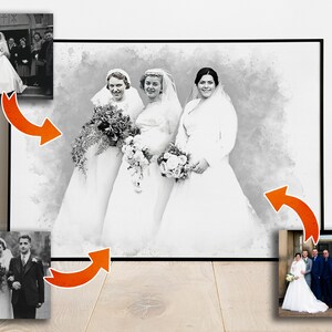 Custom Bride and Mother Portrait, Mother of the Bride Gift, Mother ...